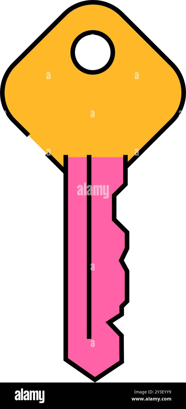 ordinary house key icon color illustration Stock Vector Image & Art - Alamy