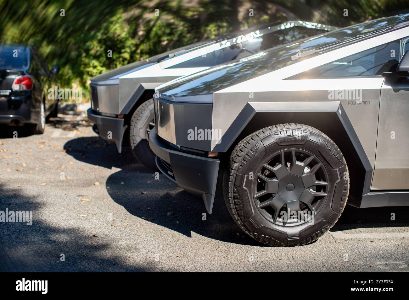 LOS ANGELES - September 5, 2024: A couple of new Tesla Cybertrucks ...