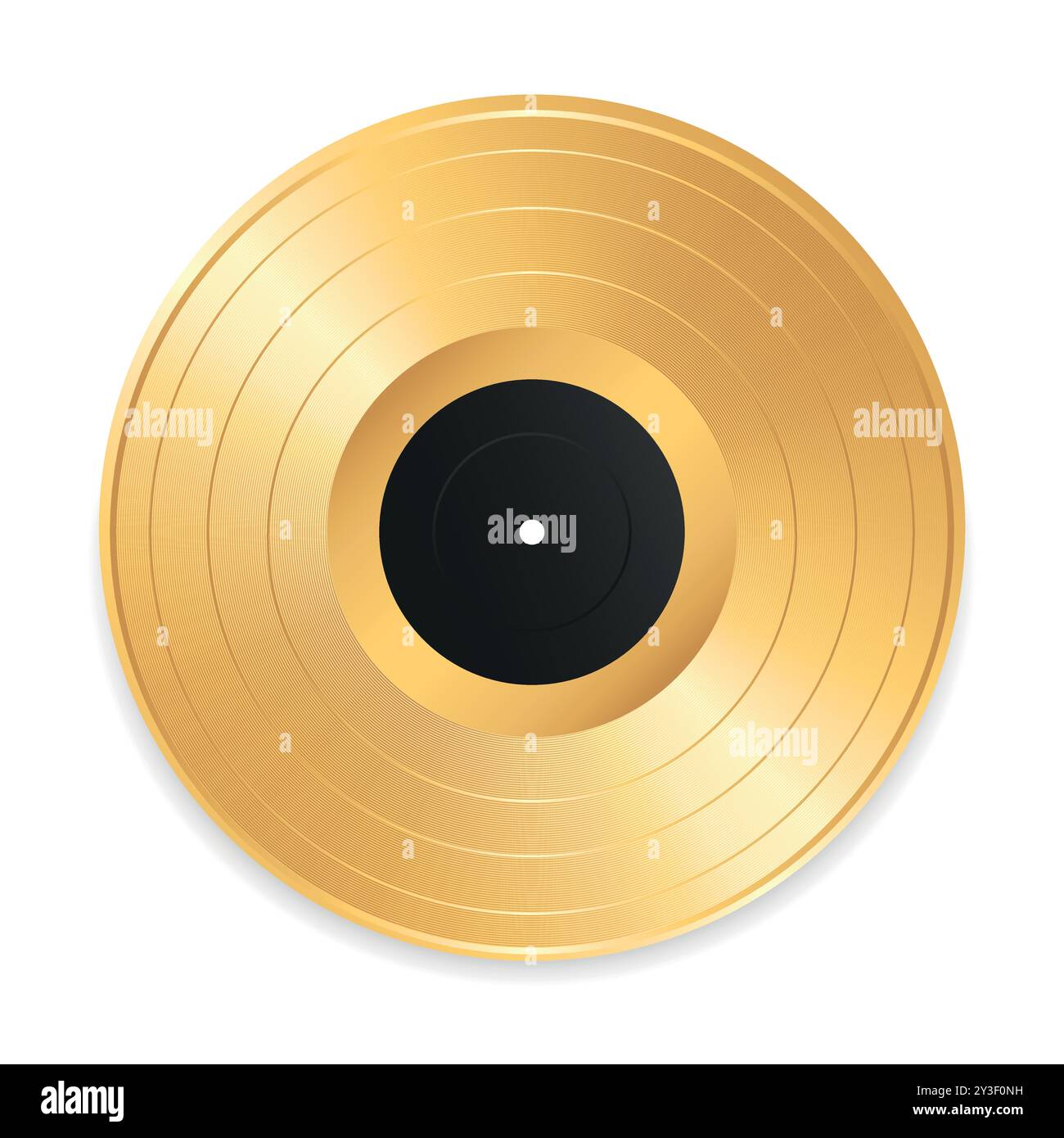 Realistic gramophone golden vinyl record. Vinyl record icon isolated on ...