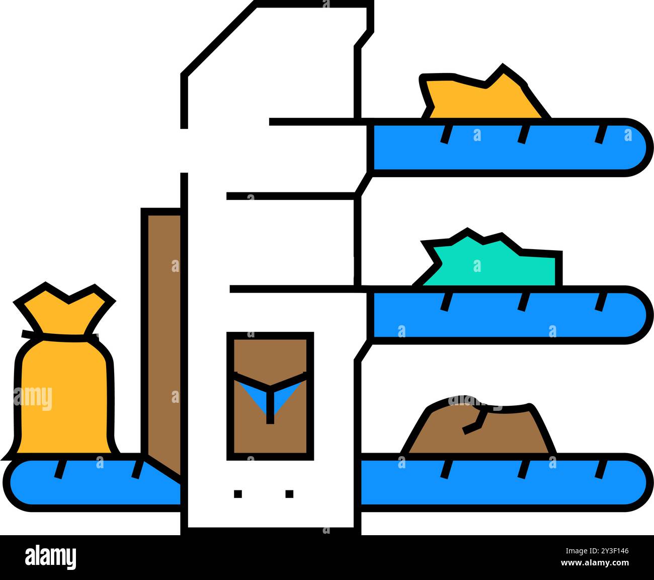 material recovery facility mrf icon color illustration Stock Vector ...