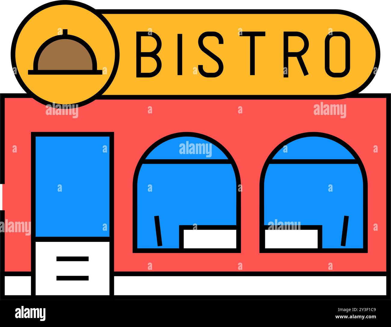 bistro street cafe icon color illustration Stock Vector Image & Art - Alamy