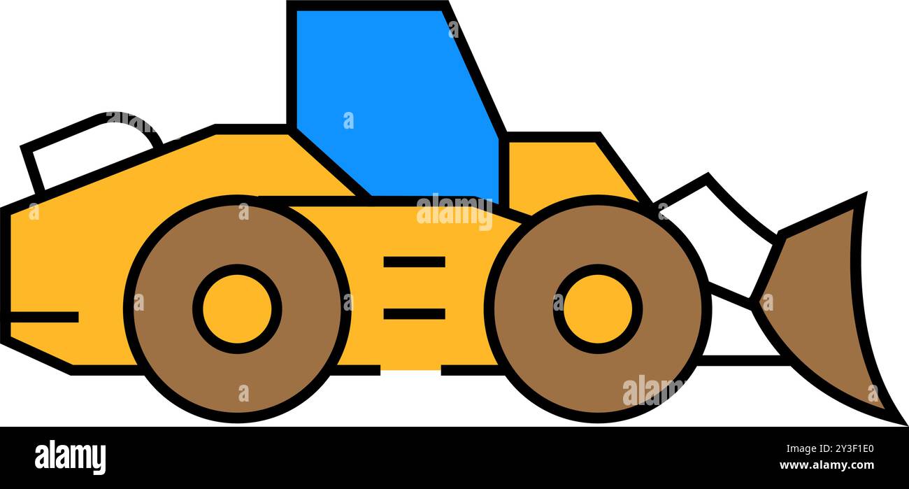 wheel loader construction vehicle icon color illustration Stock Vector ...