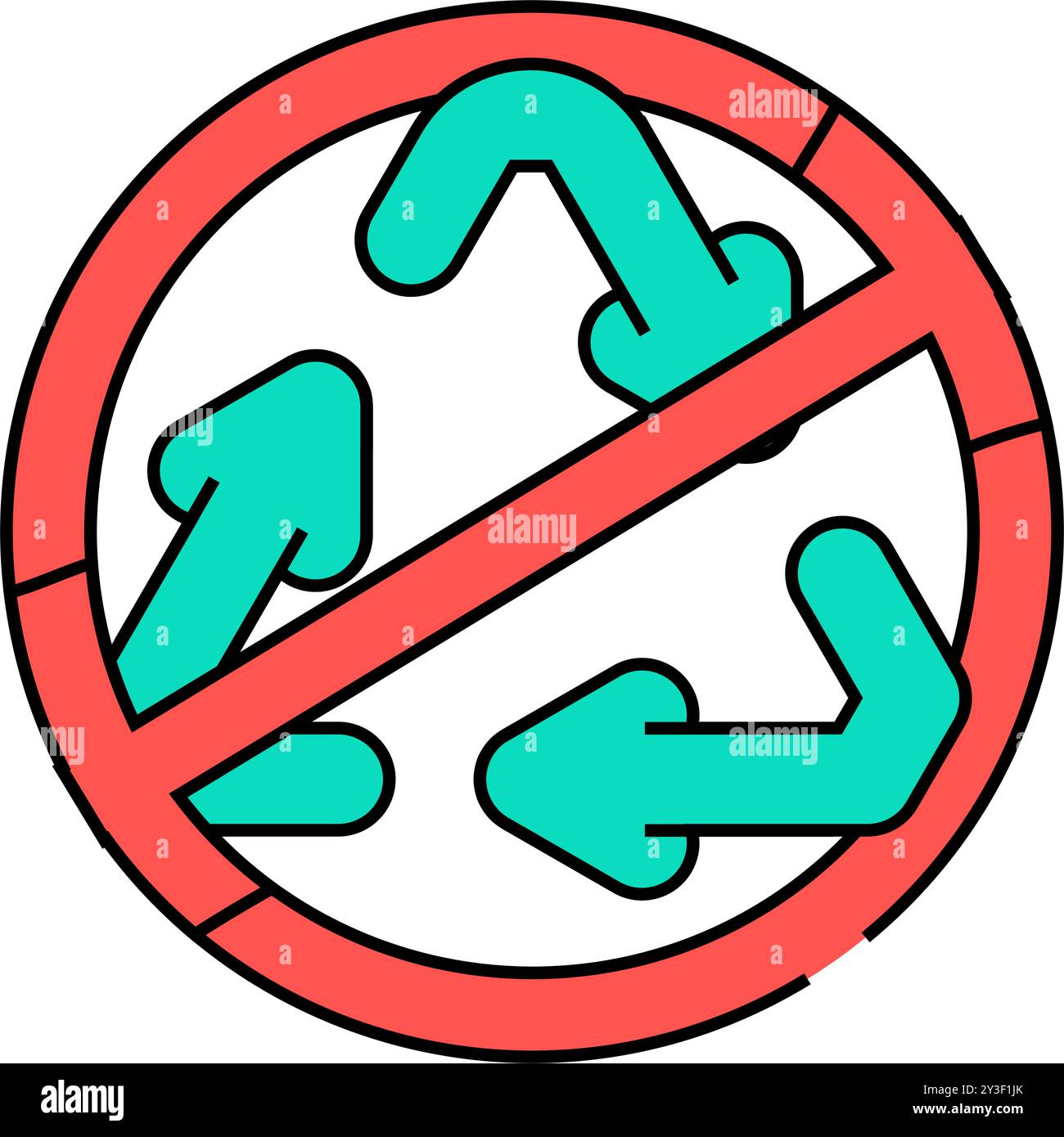 non biodegradable waste sorting icon color illustration Stock Vector ...