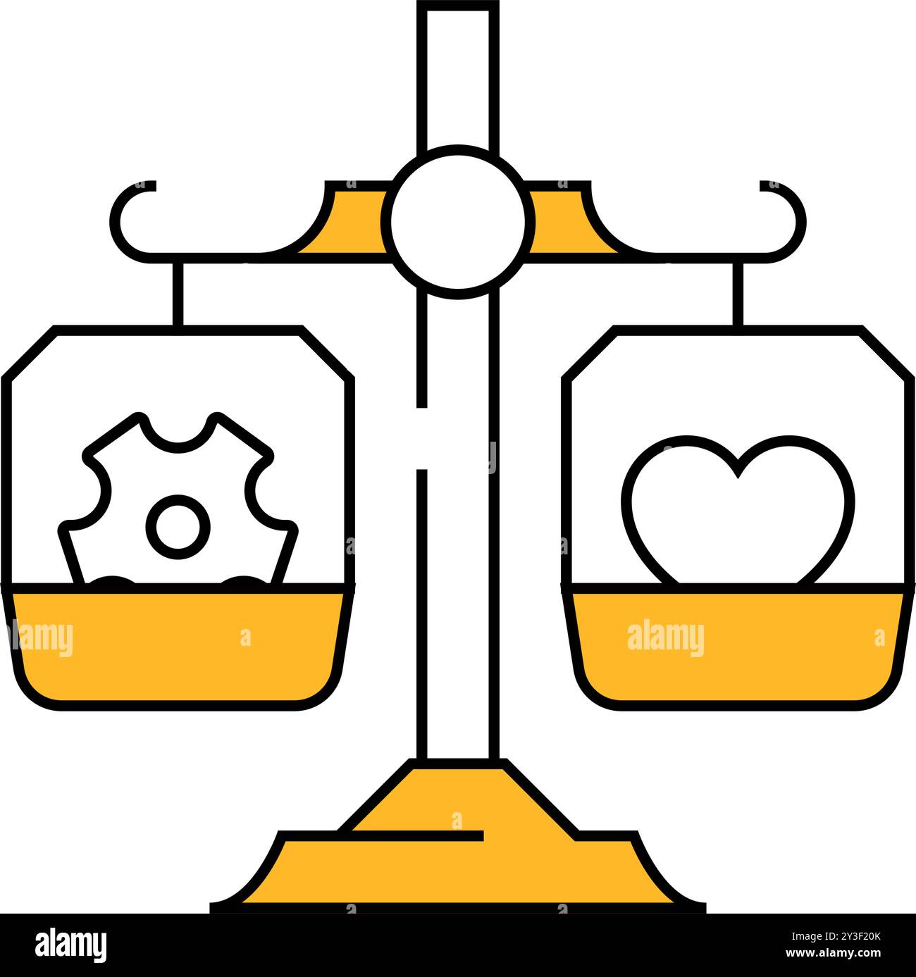 balance of work and life tasks icon color illustration Stock Vector ...