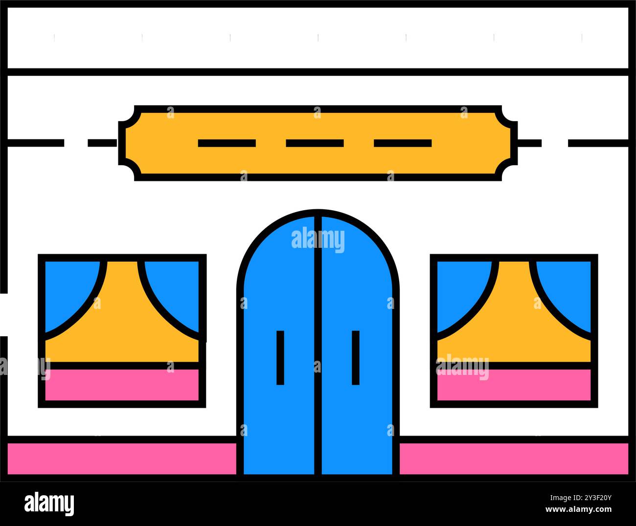 retro cafe street icon color illustration Stock Vector Image & Art - Alamy