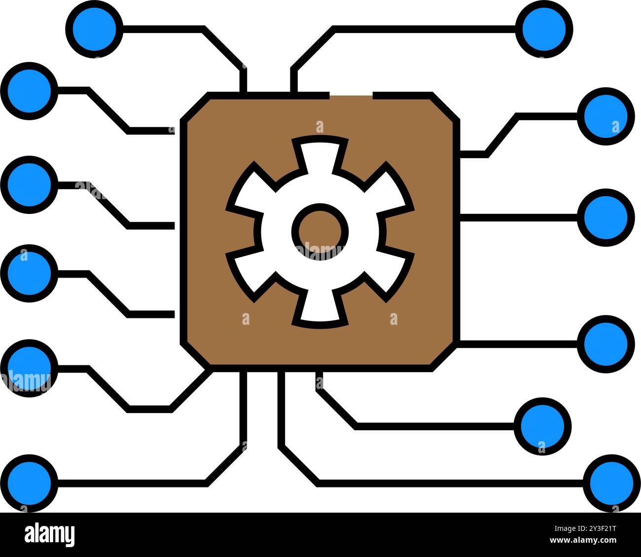 System Integration Analyst Icon Color Illustration Stock Vector Image