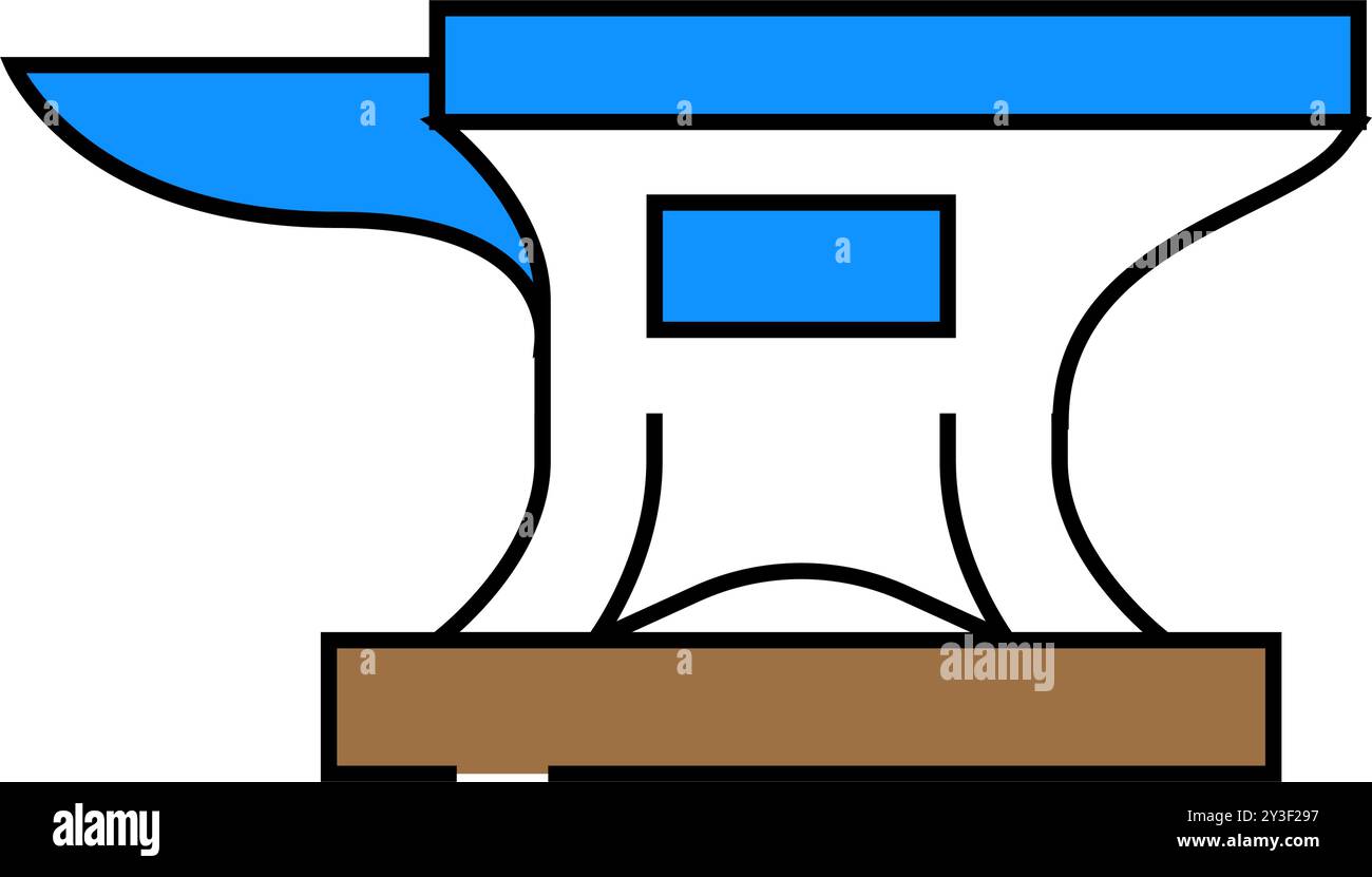 anvil blacksmith metal icon color illustration Stock Vector Image & Art ...