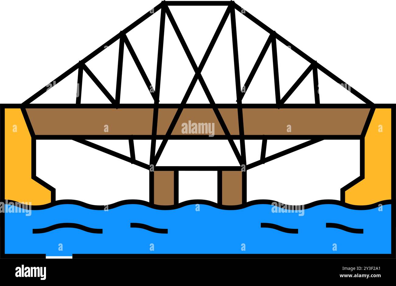 cantilever bridge icon color illustration Stock Vector Image & Art - Alamy