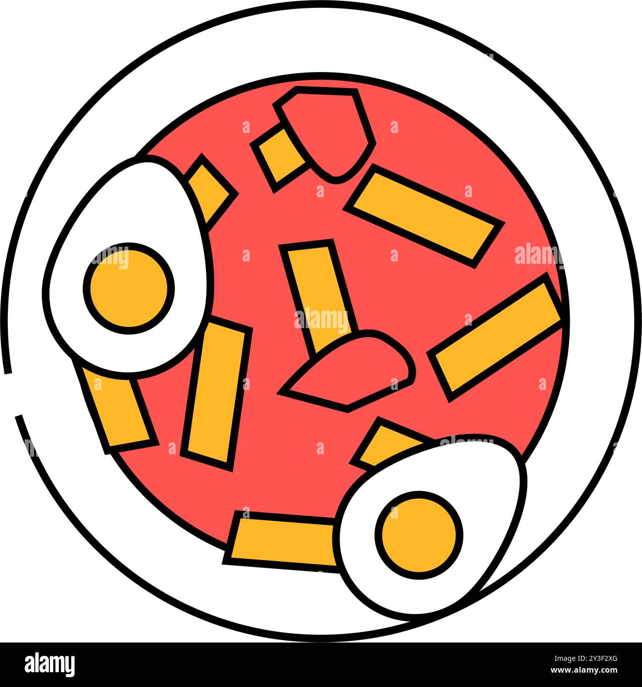tteokbokki korean cuisine icon color illustration Stock Vector Image ...