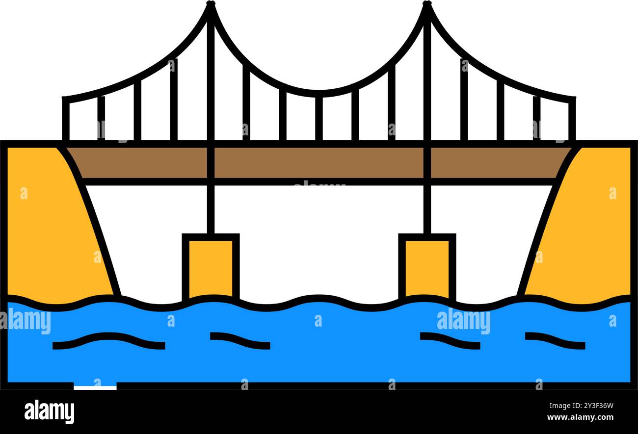 suspension bridge icon color illustration Stock Vector Image & Art - Alamy