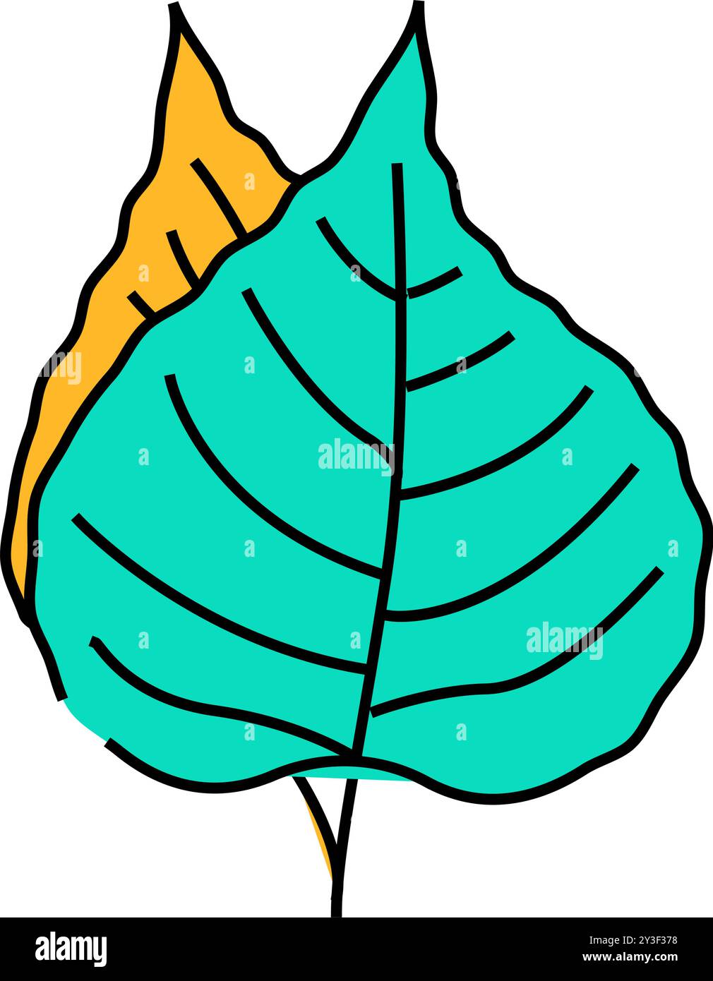 bodhi leaf buddhism icon color illustration Stock Vector Image & Art ...