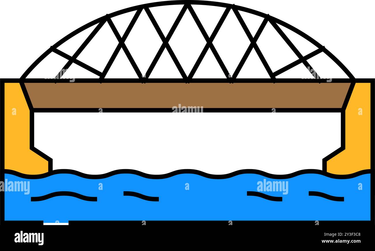 tied-arch bridge icon color illustration Stock Vector Image & Art - Alamy