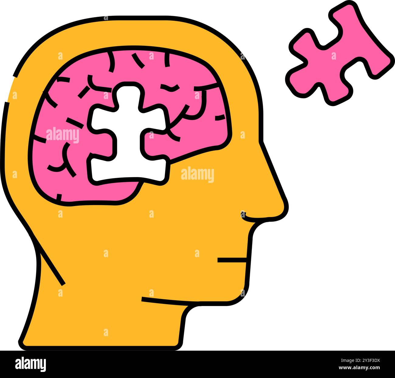 memory recall neuroscience neurology icon color illustration Stock ...