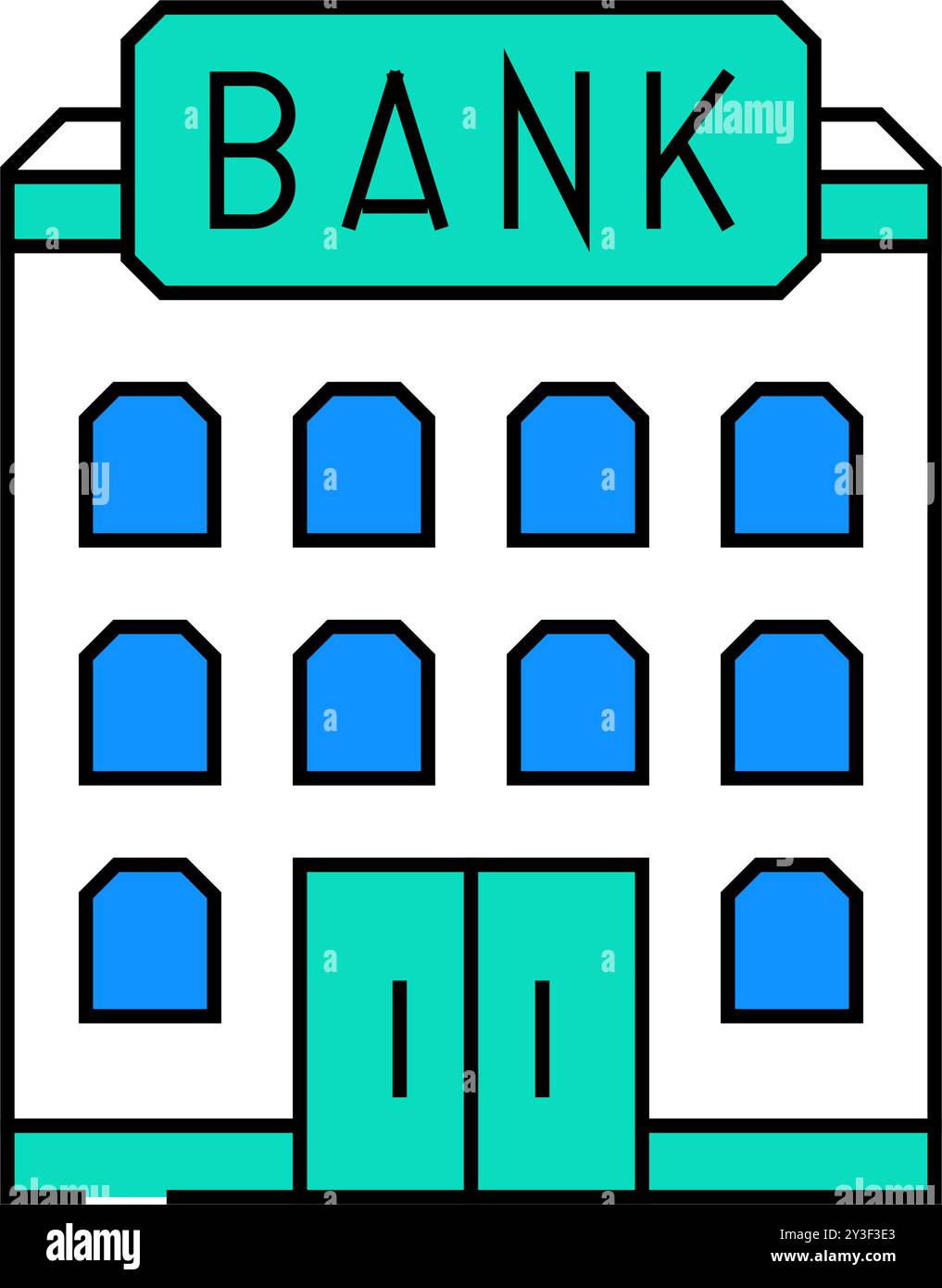 transfer bank building icon color illustration Stock Vector Image & Art ...