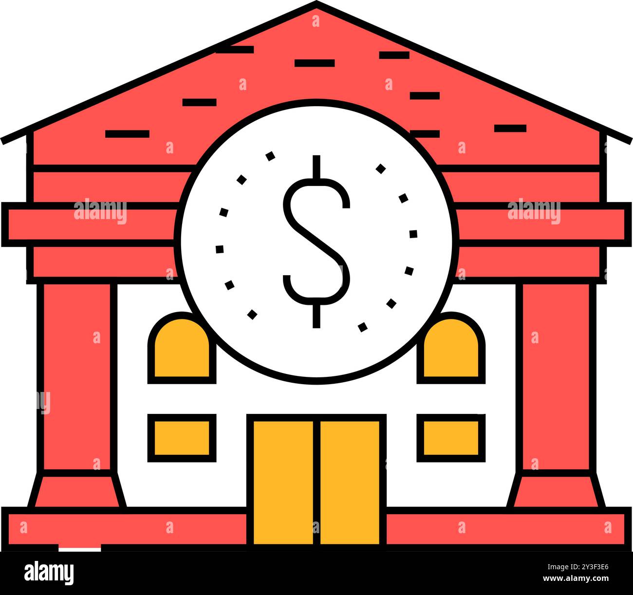 skyscraper bank building icon color illustration Stock Vector Image ...