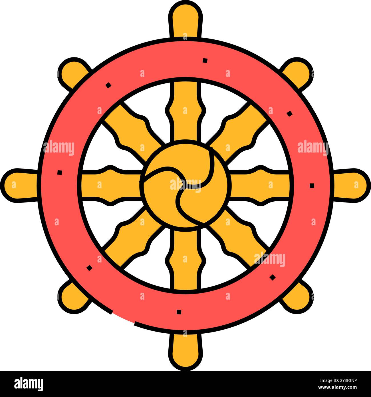 dharma wheel dharmachakra icon color illustration Stock Vector Image ...