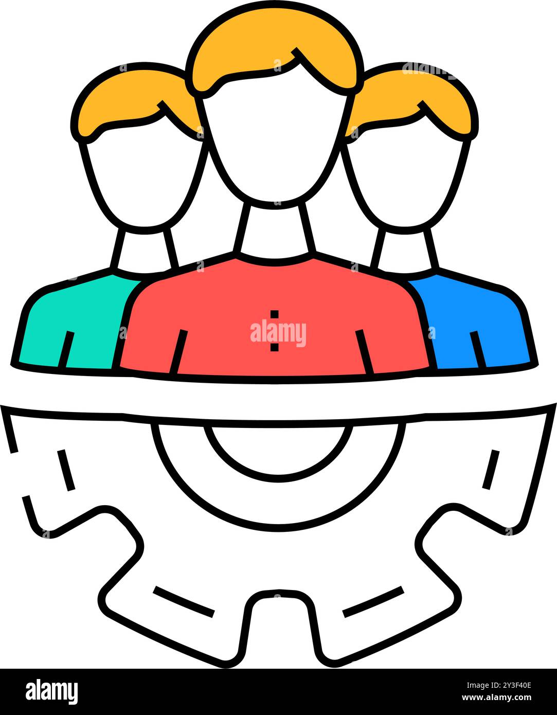 workforce planning business process icon color illustration Stock ...