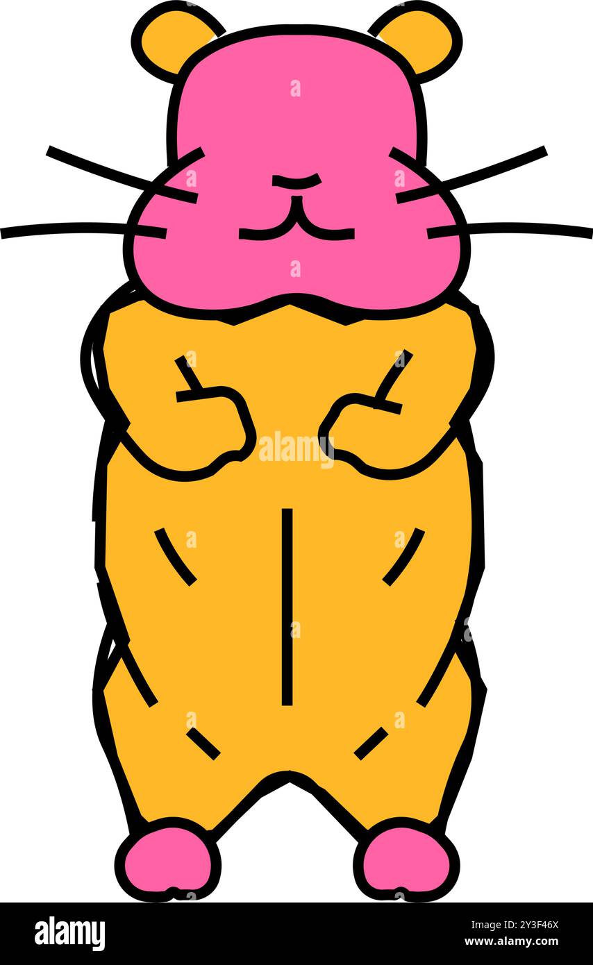 hamster standing pet icon color illustration Stock Vector Image & Art ...