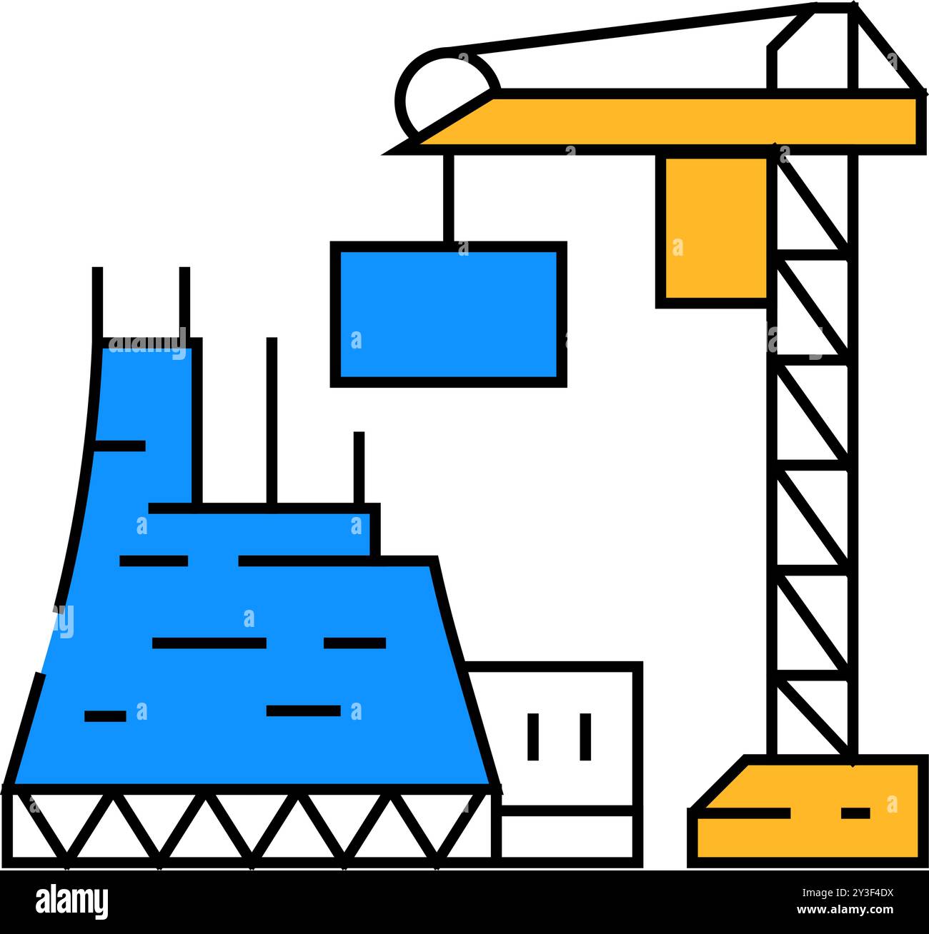 plant construction nuclear energy icon color illustration Stock Vector ...