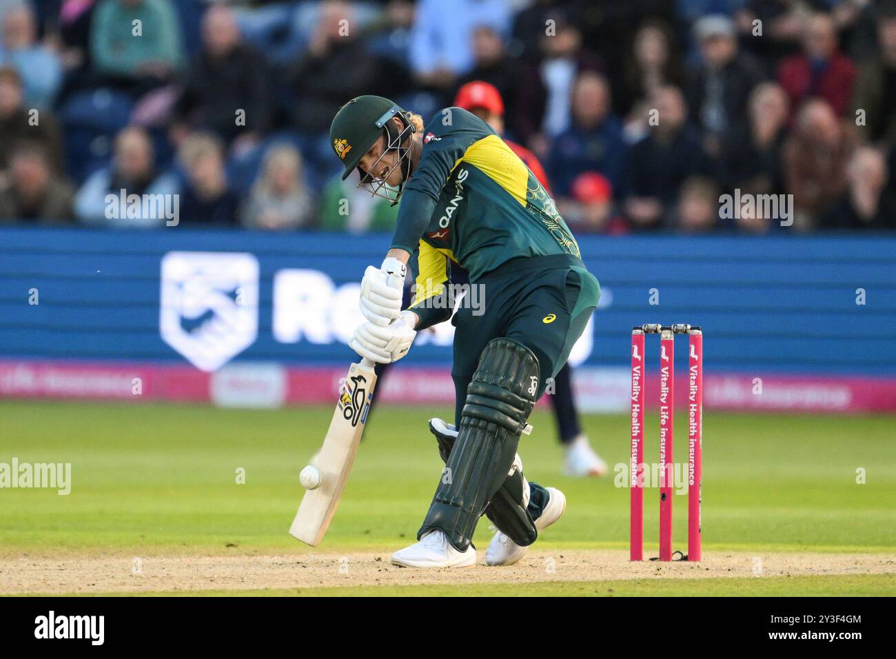 Jake Fraser-McGurk of Australia hits a four (4) during the Second ...