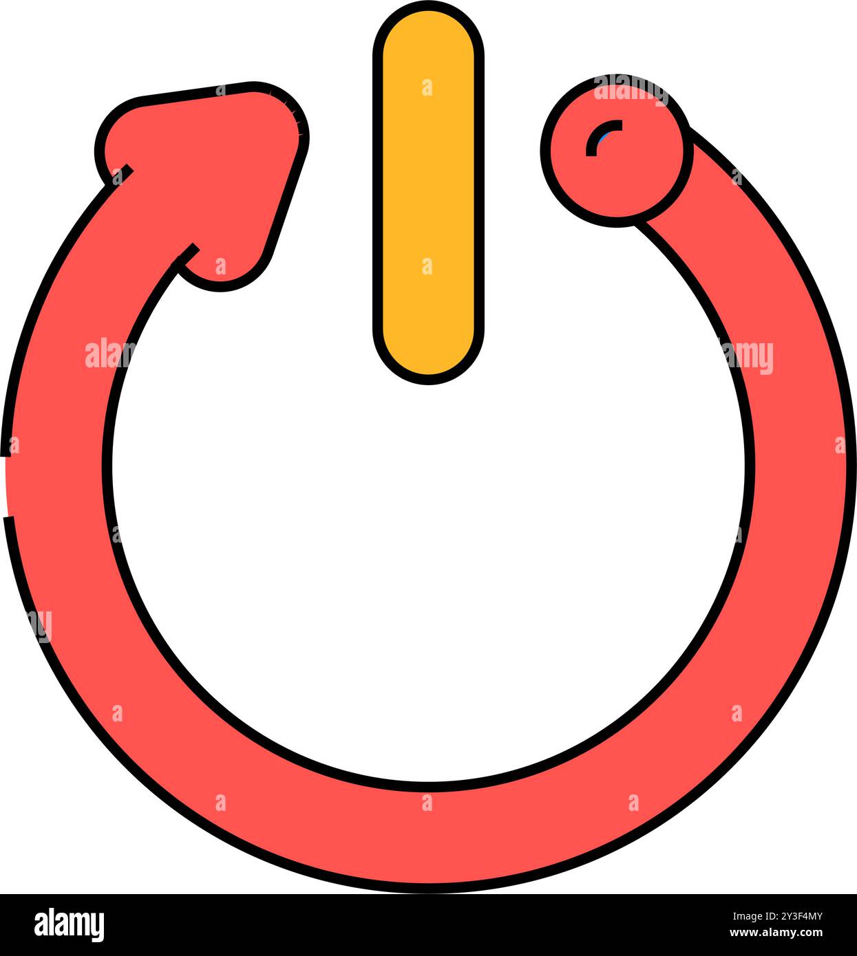 automatic shut down product label caution icon color illustration Stock ...