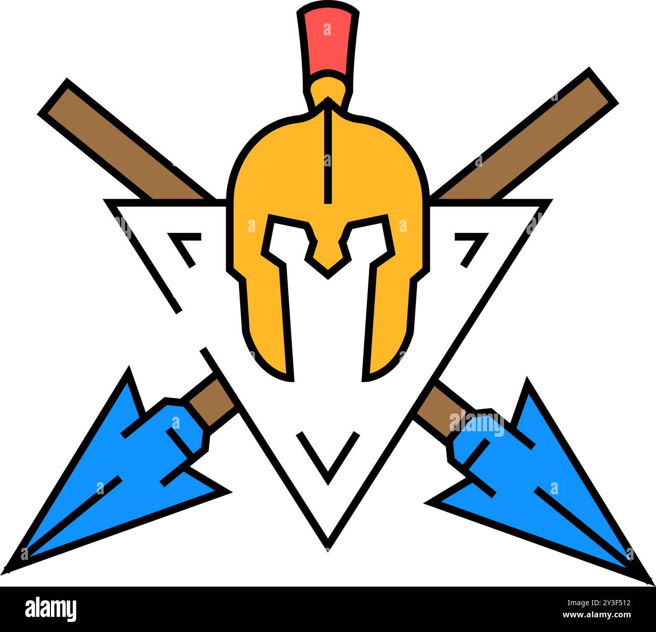 badge ancient soldier icon color illustration Stock Vector Image & Art ...