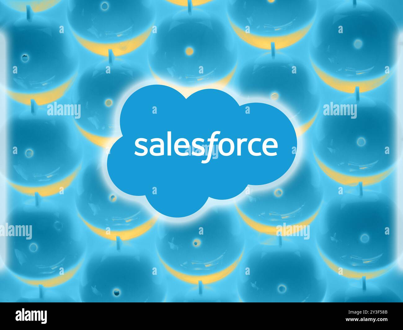 Salesforce logo on abstract blue digital cloud background Stock Photo ...