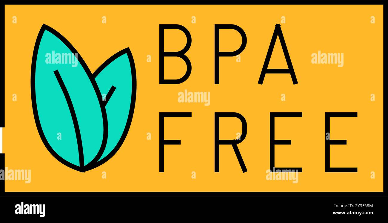 bpa free product label warning icon color illustration Stock Vector ...