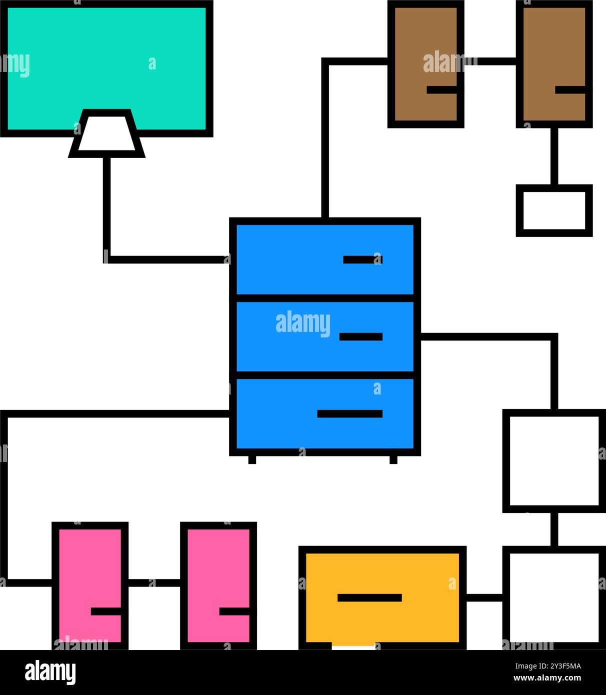 it architecture analyst icon color illustration Stock Vector Image ...