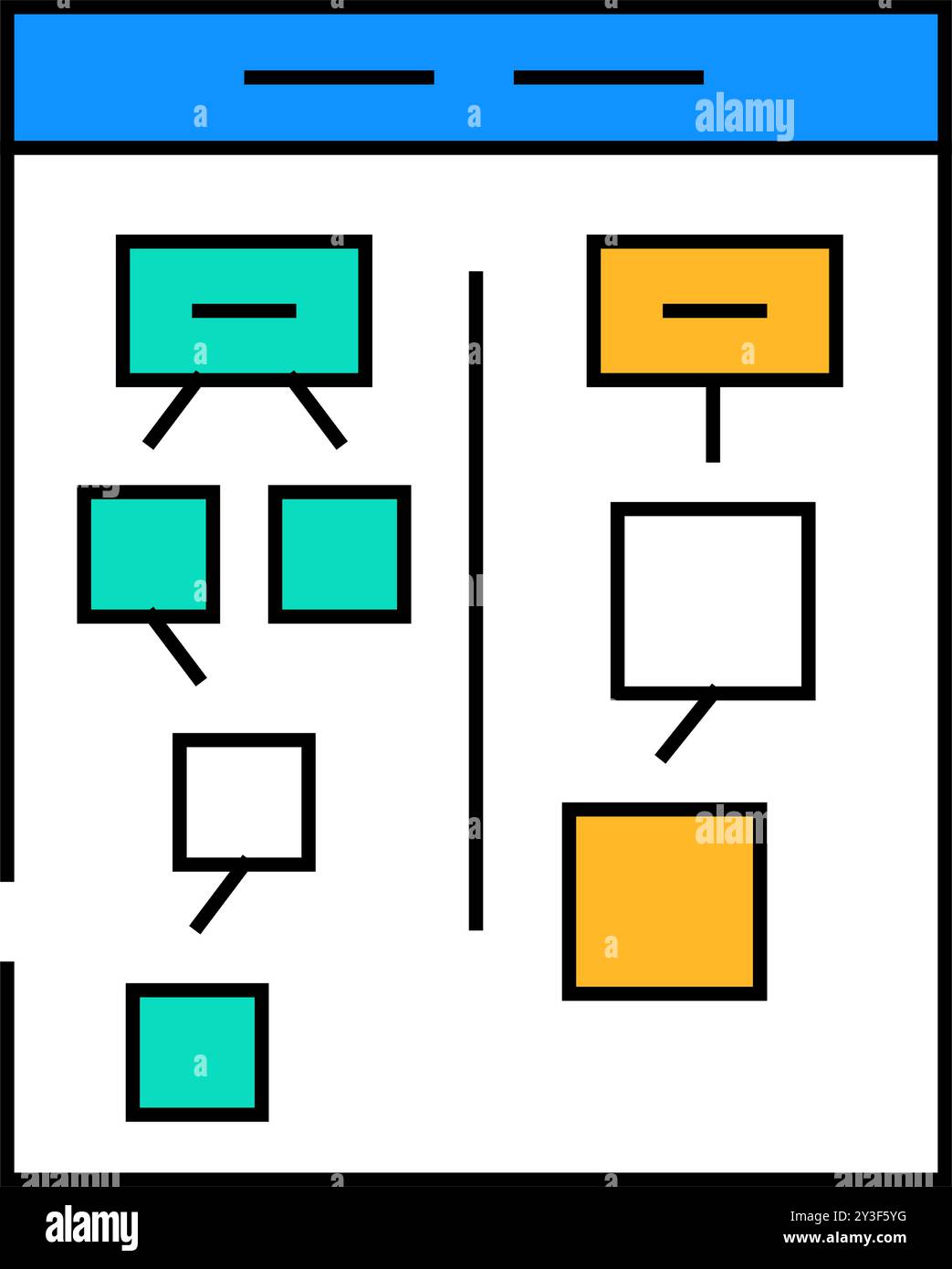affinity diagram ux ui design icon color illustration Stock Vector ...