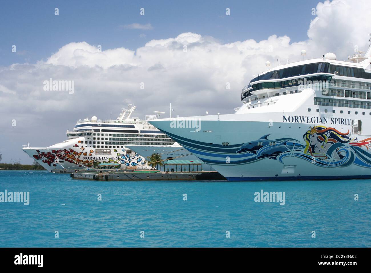 Nassau, Bahamas - April 16, 2008: The Norwegian Spirit and Gem Cruise ...