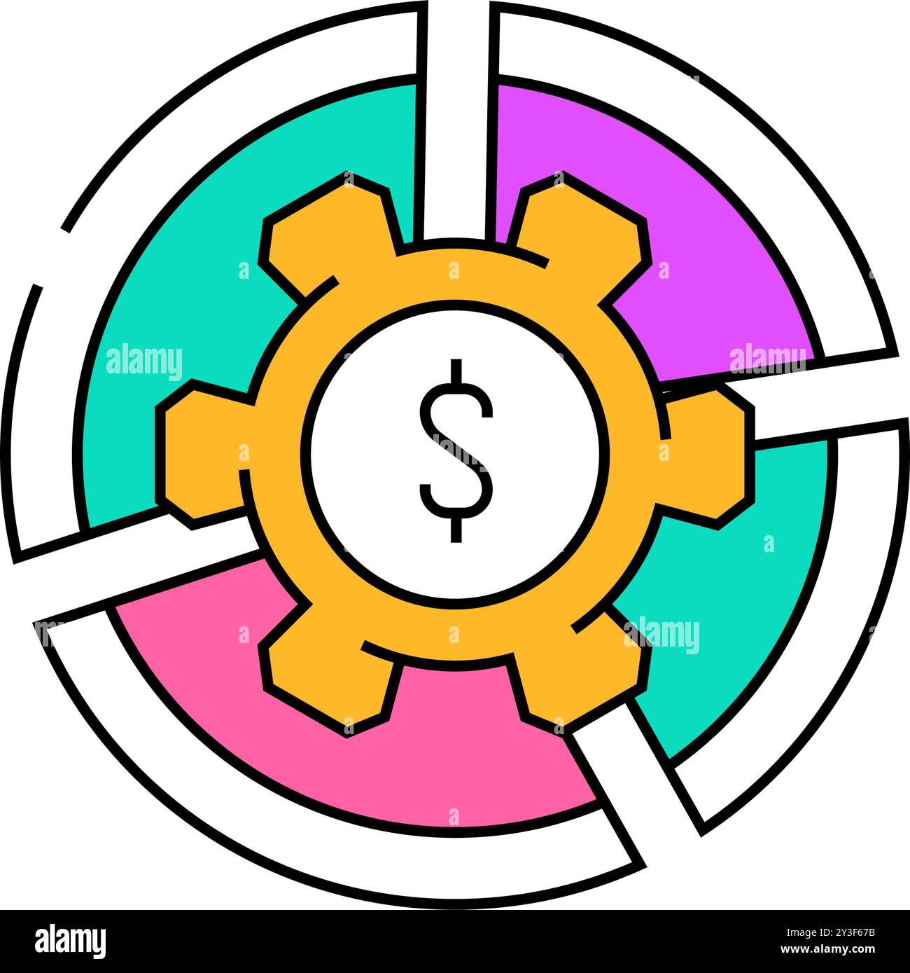 wealth management financial advisor icon color illustration Stock ...