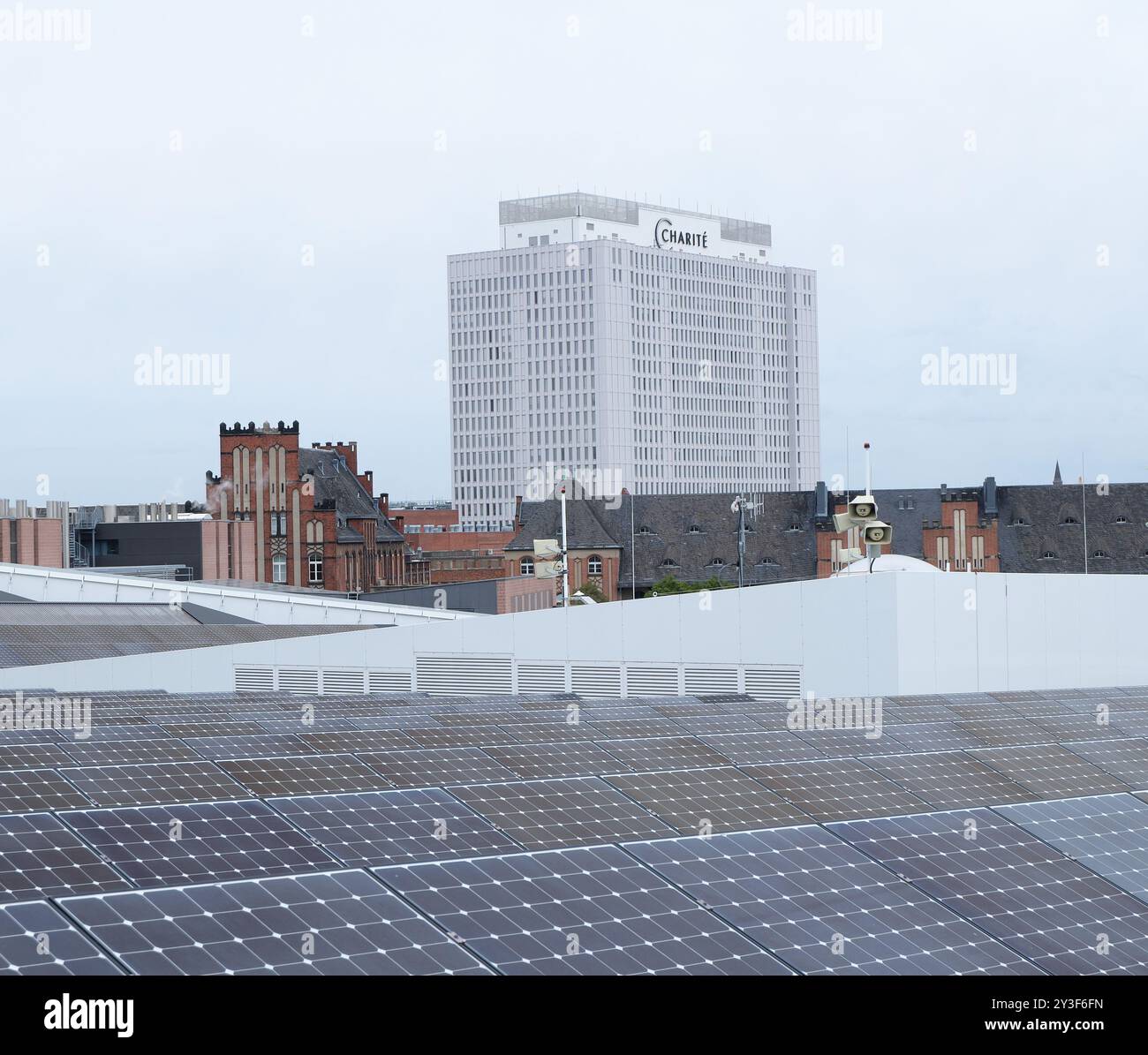 Charité Hospital Berlin, September 2024, fro the solar panel covered ...