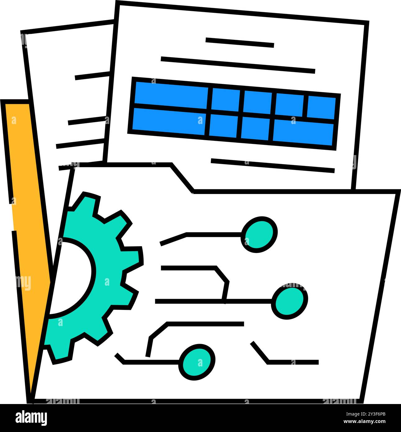 data governance business process icon color illustration Stock Vector ...