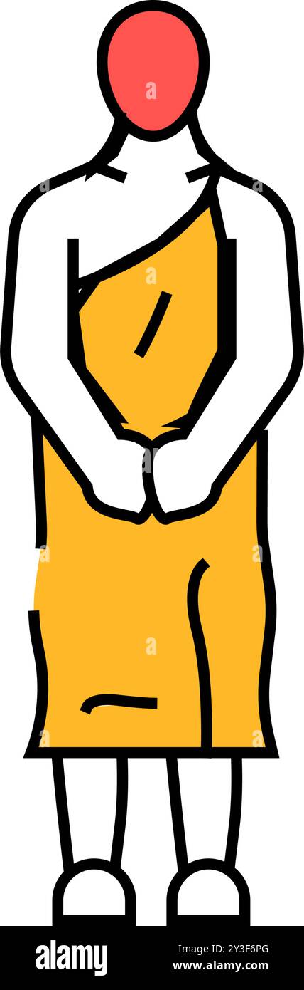 buddhist monk buddhism icon color illustration Stock Vector Image & Art ...