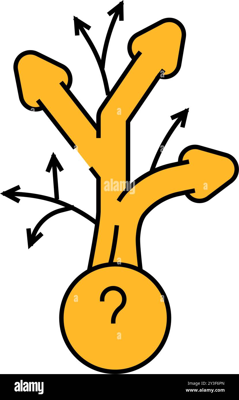 decision making business process icon color illustration Stock Vector ...