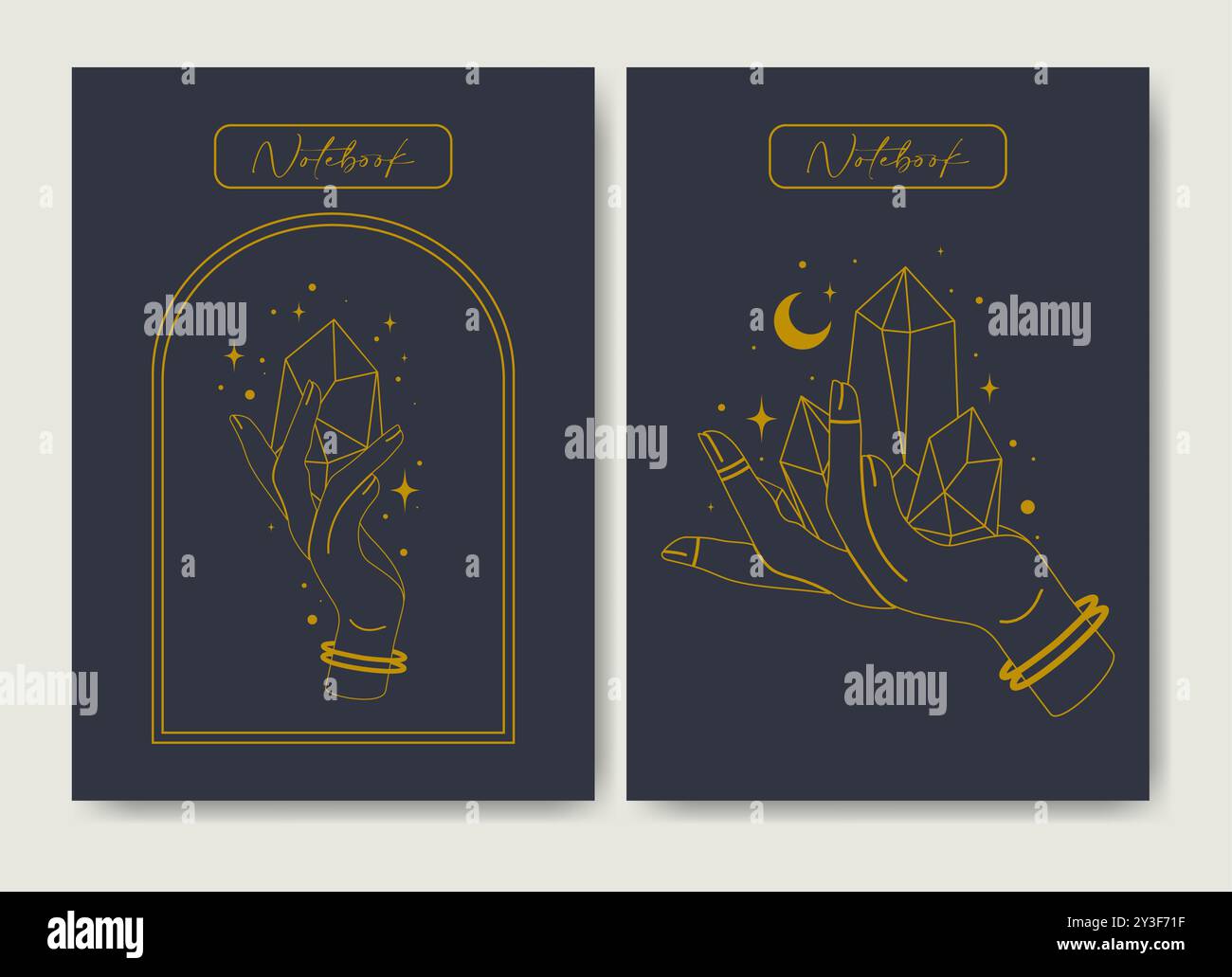 Notebook cover set for students. Diary cover page design esoteric ...