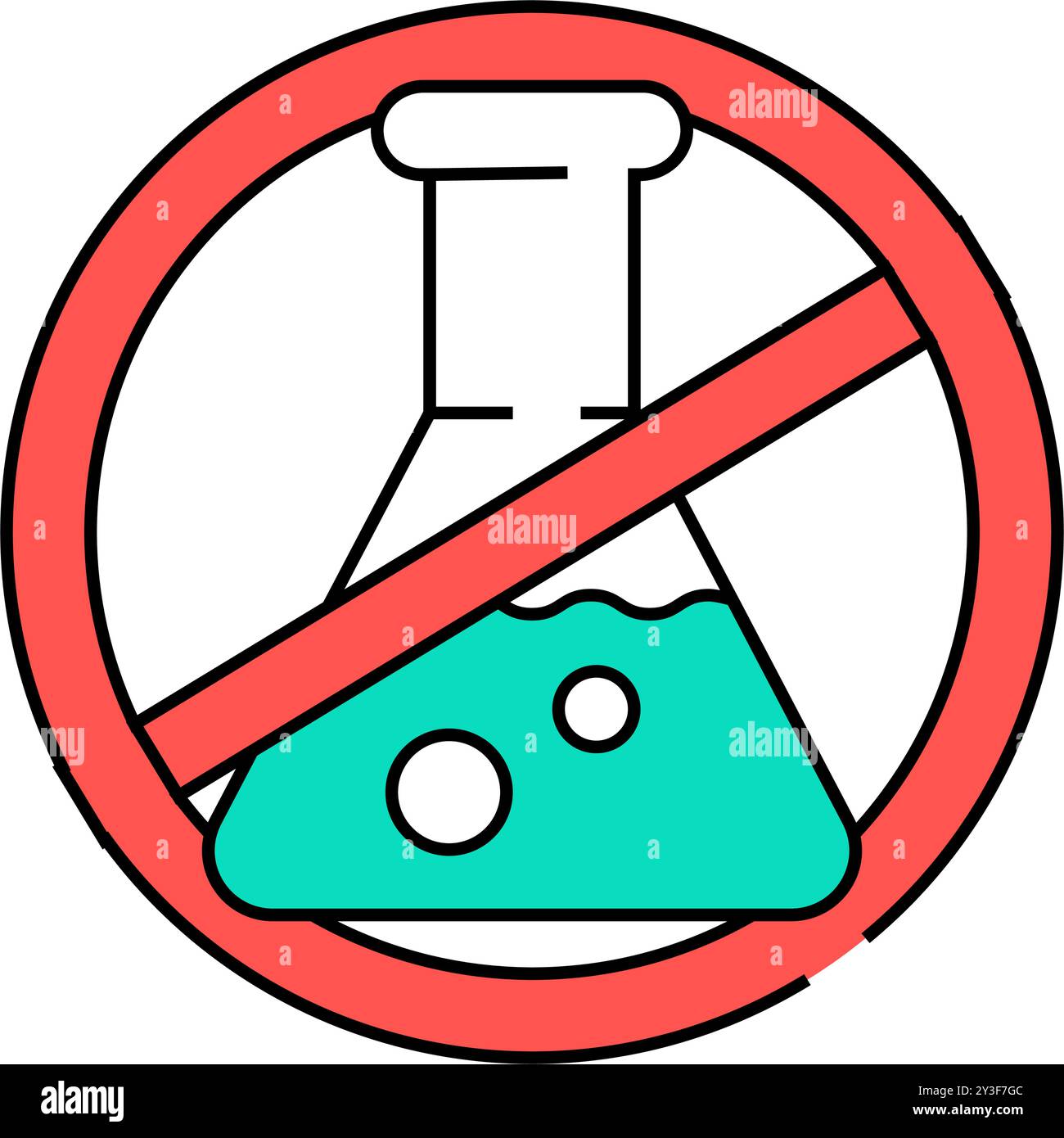 no preservatives product label warning icon color illustration Stock ...