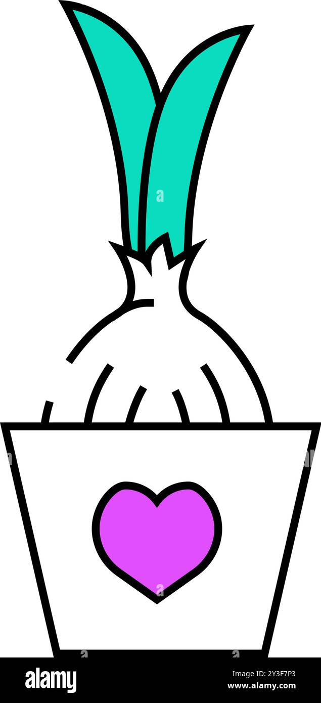 onion pot growing icon color illustration Stock Vector Image & Art - Alamy