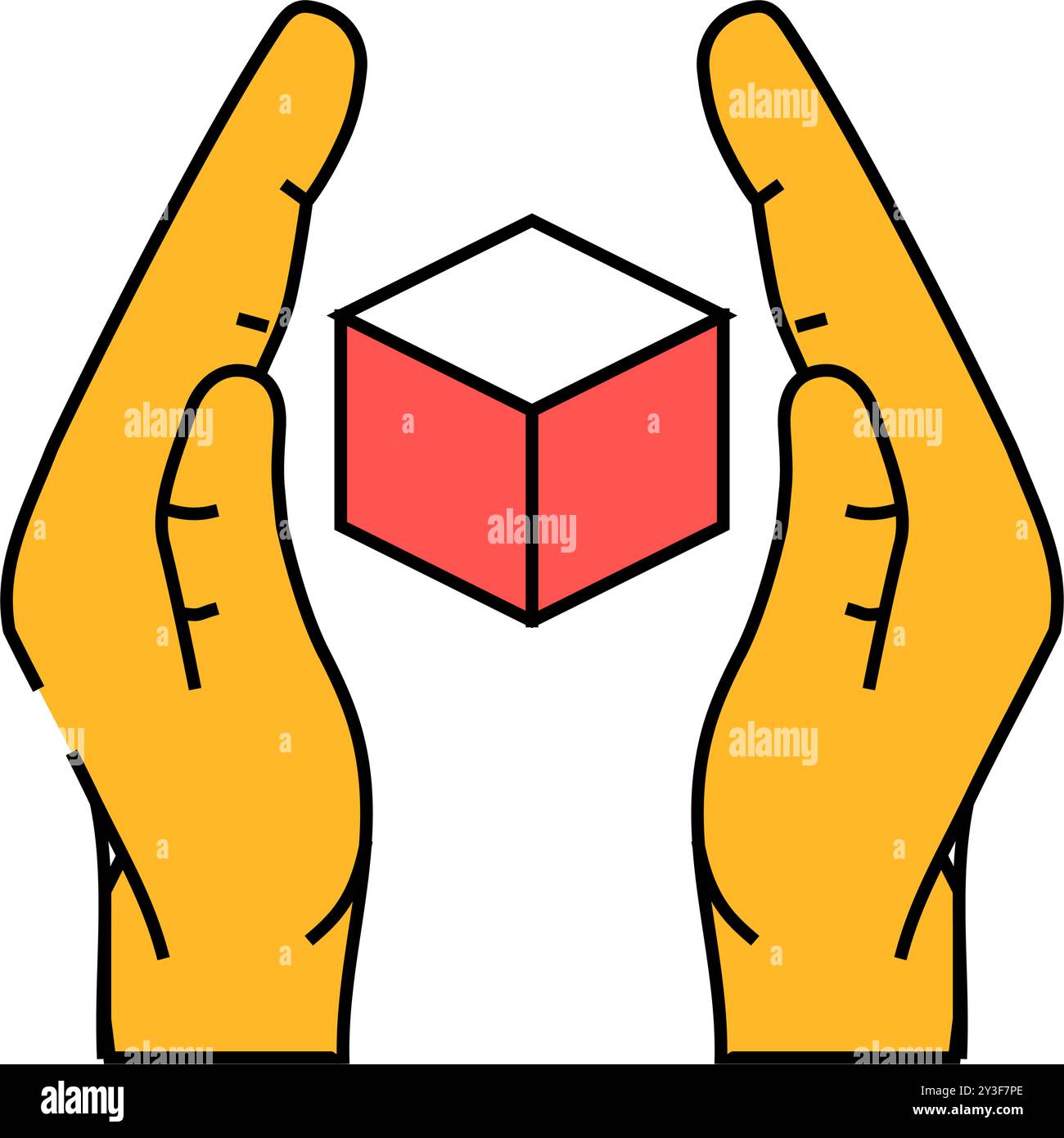 handle with care product label warning icon color illustration Stock ...