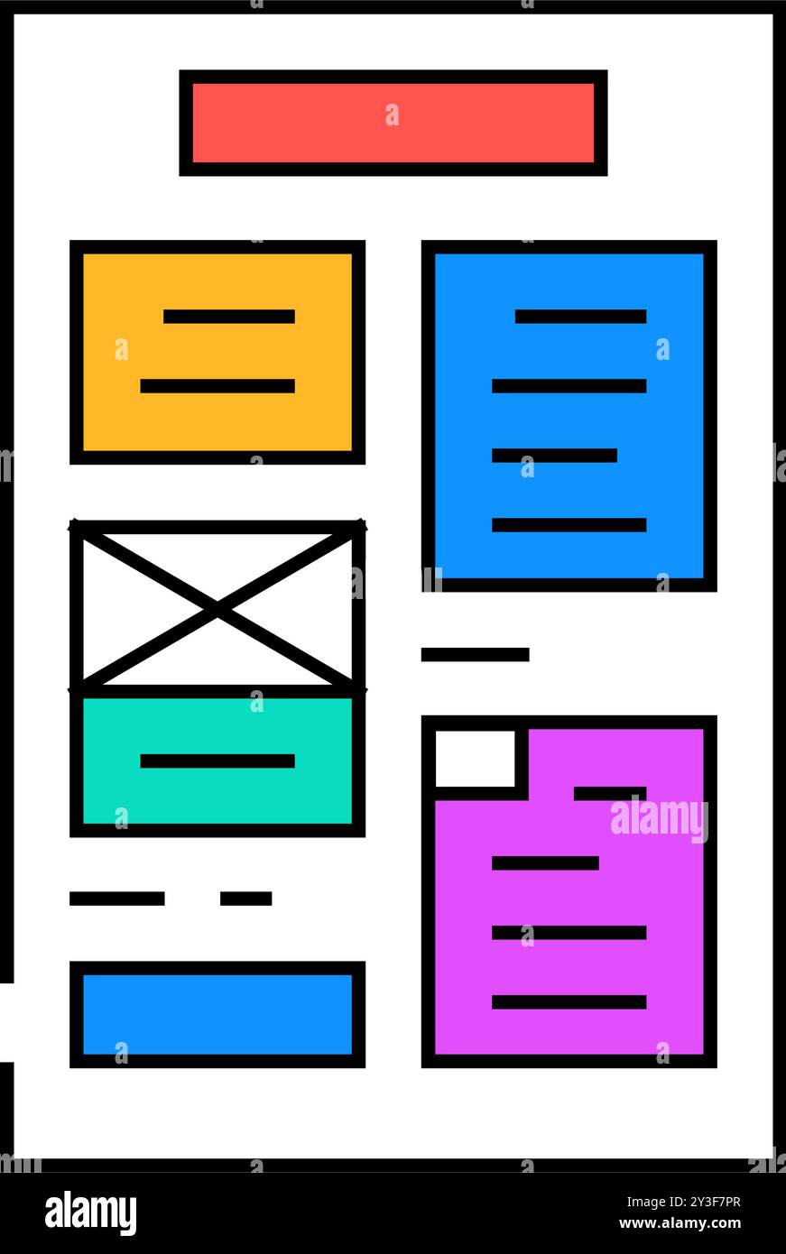 document layout technical writer icon color illustration Stock Vector ...