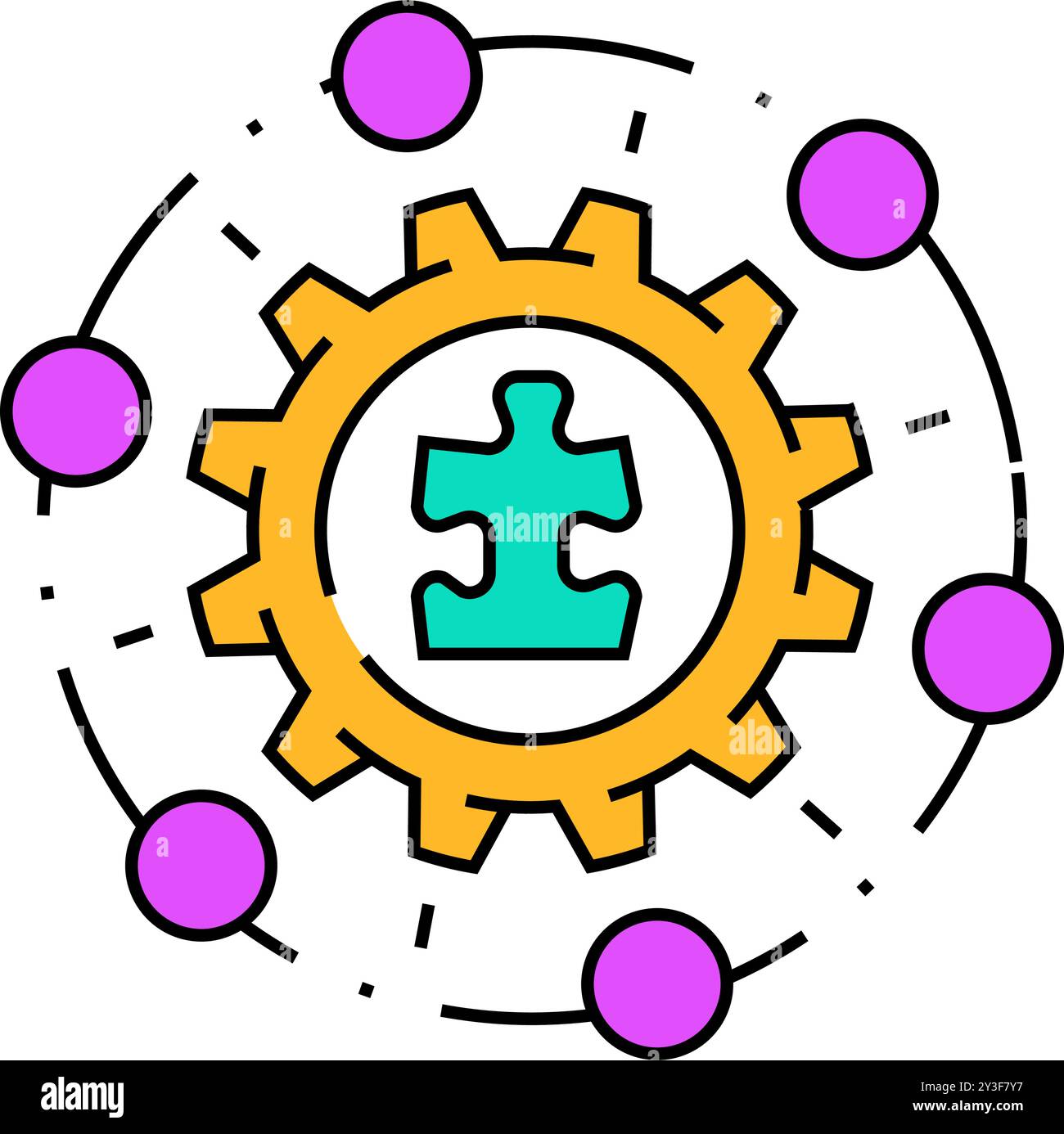 system integration business process icon color illustration Stock Vector Image & Art - Alamy