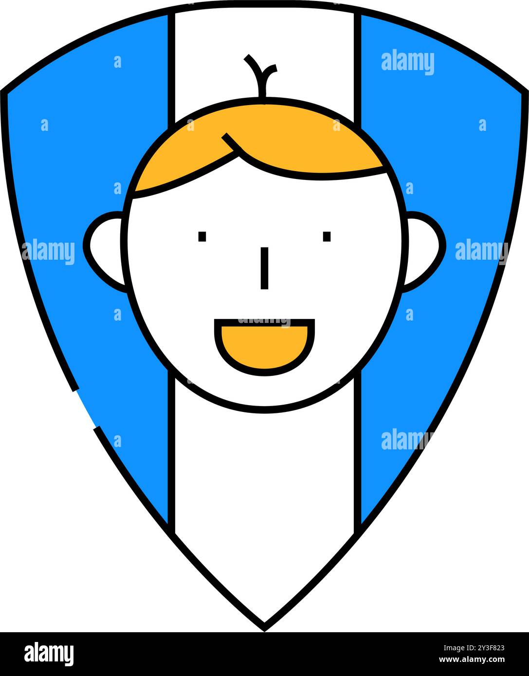 child proof product label caution icon color illustration Stock Vector ...