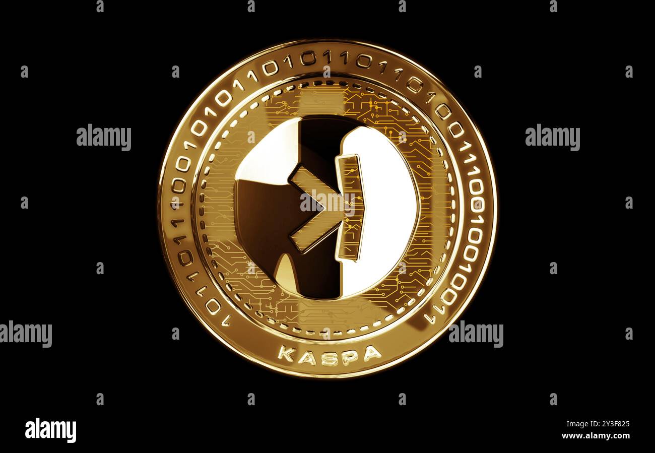 Poznan, Poland, September 1, 2024: Kaspa KAS cryptocurrency isolated ...