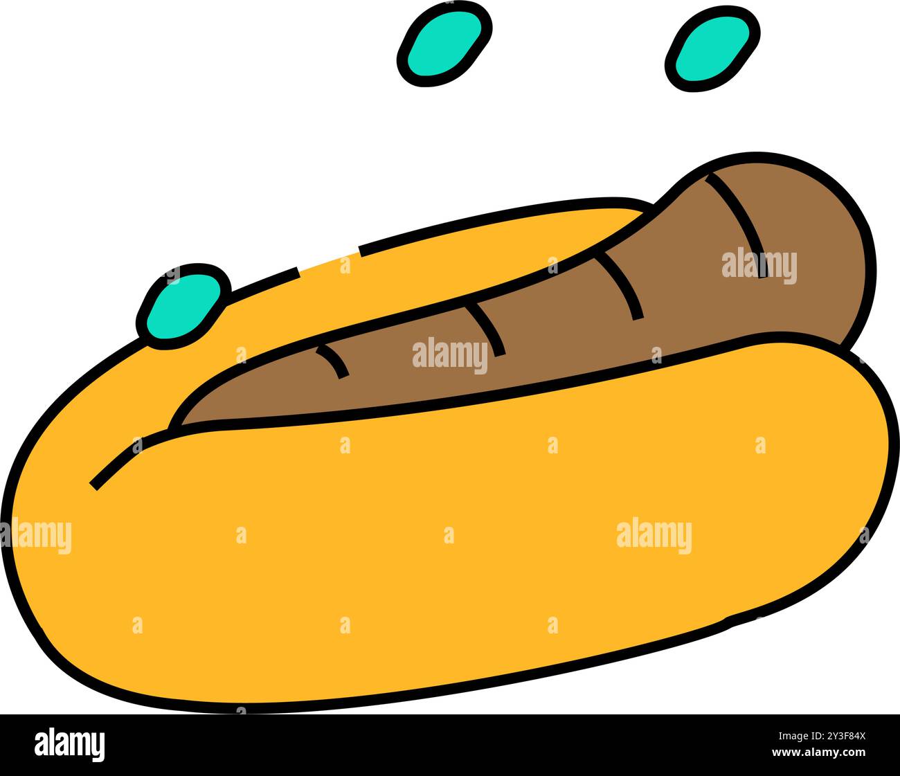 hot dog fast food icon color illustration Stock Vector Image & Art - Alamy