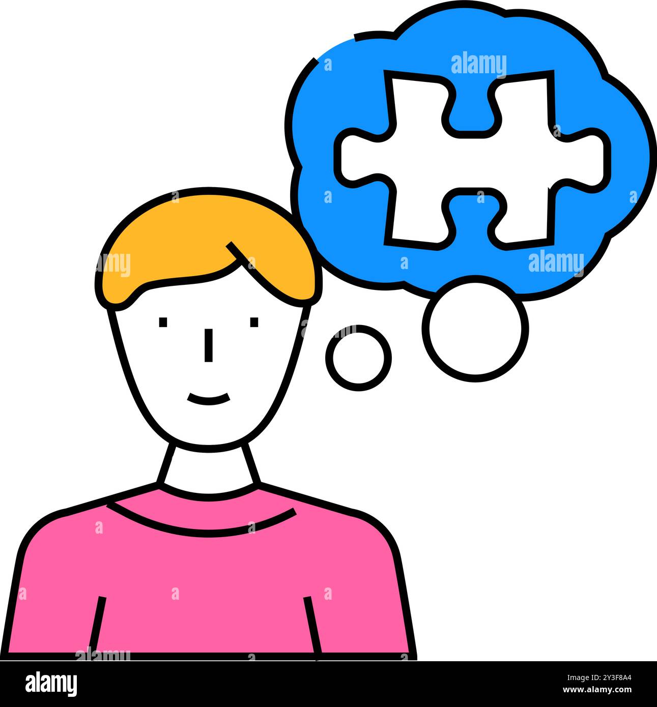 problem solving business process icon color illustration Stock Vector ...