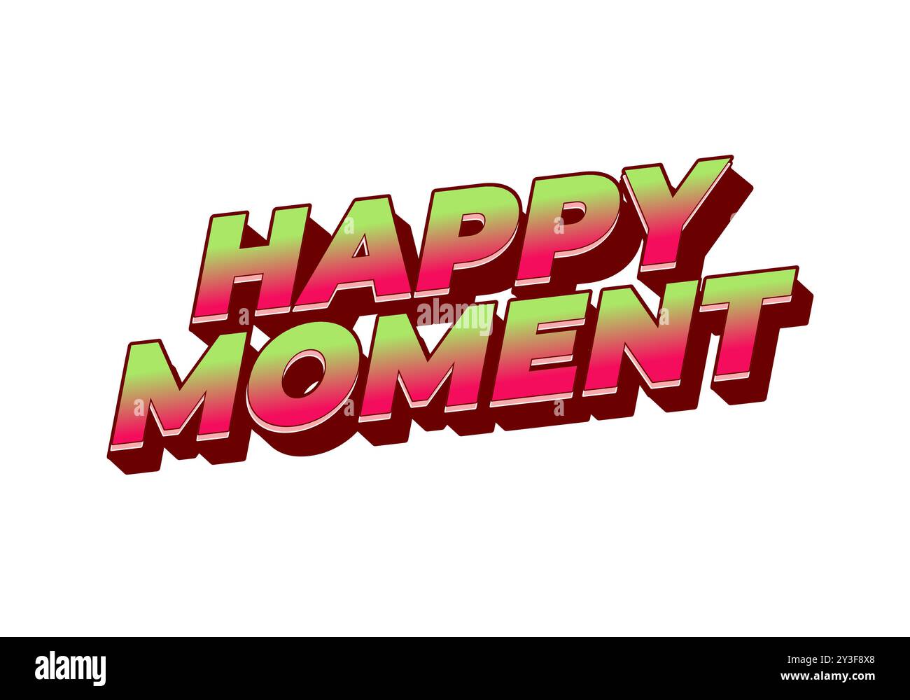 Happy moment. Text effect design in 3D style with modern colors Stock ...