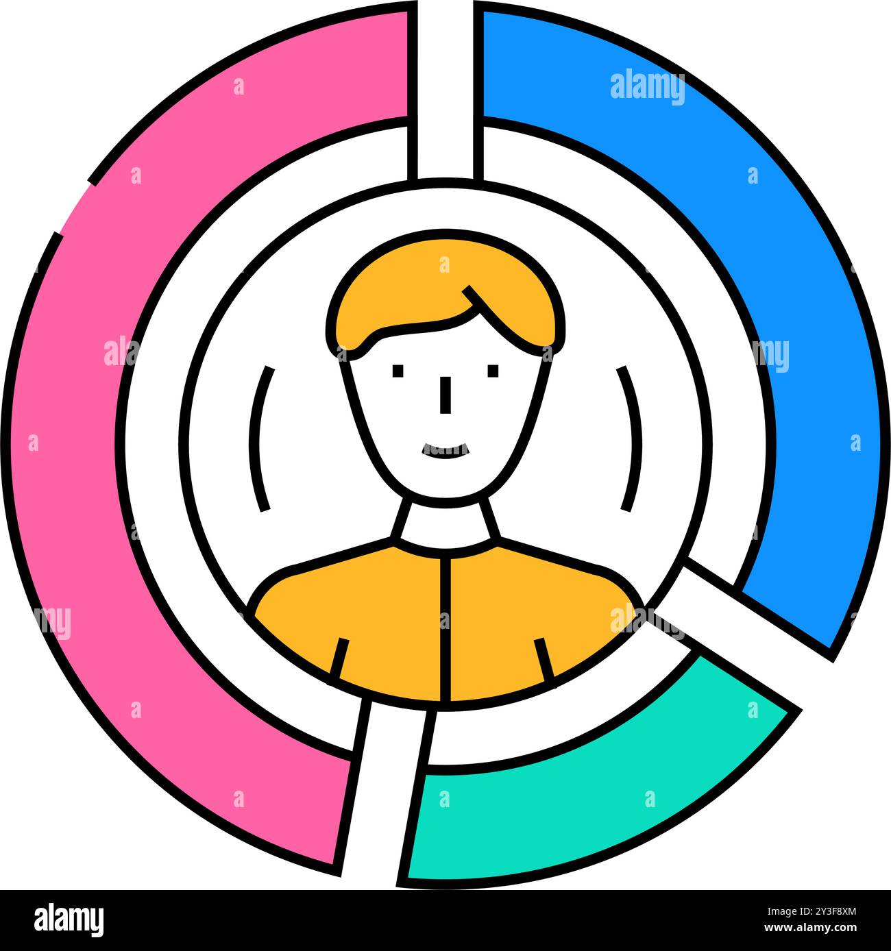 customer segmentation business process icon color illustration Stock ...
