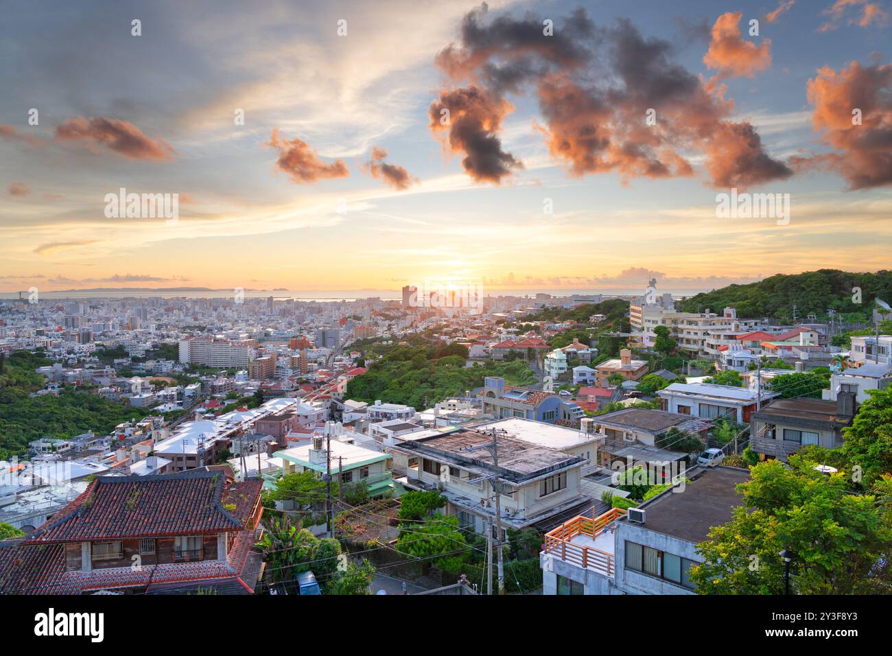 Naha, Okinawa, Japan downtown city skyline at dusk Stock Photo - Alamy