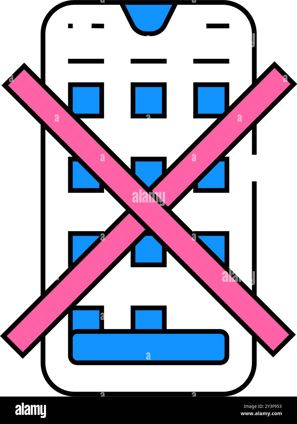 no app required label product caution icon color illustration Stock ...